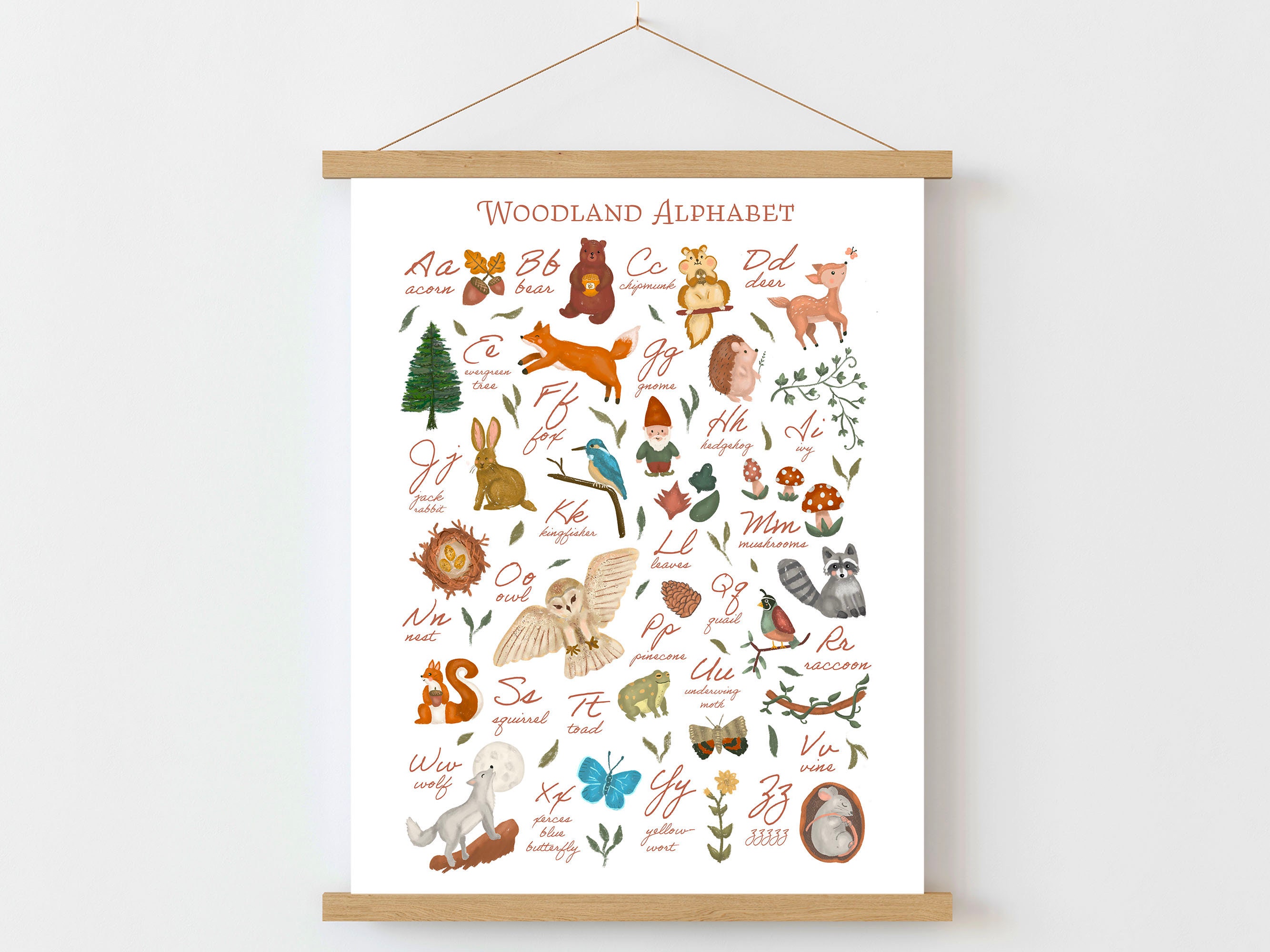 PRINTABLE Woodland Alphabet, Alphabet Printable, Educational Posters ...