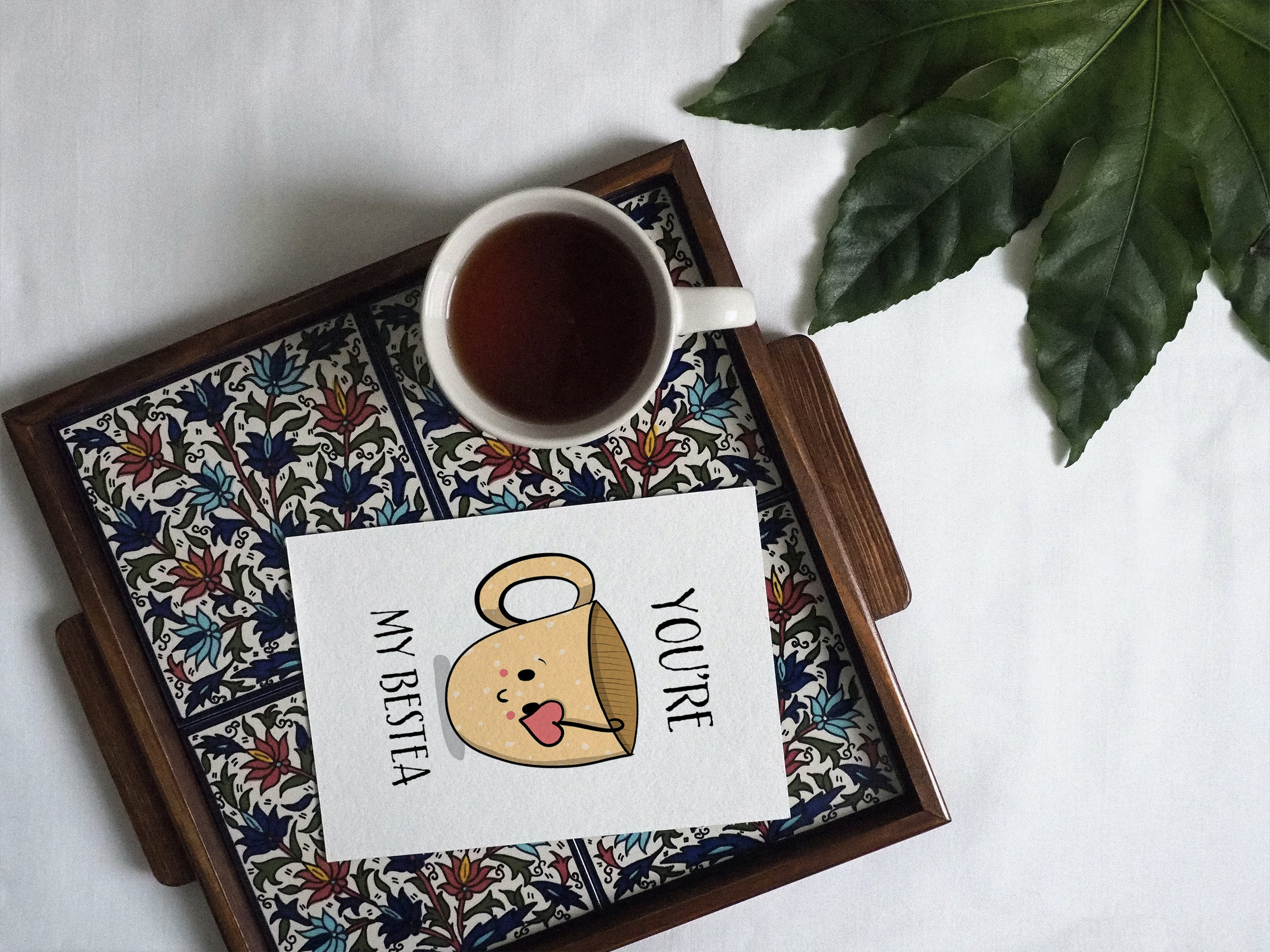 PRINTABLE CARD Bestea Bes-tea Bestie Birthday Card - Etsy