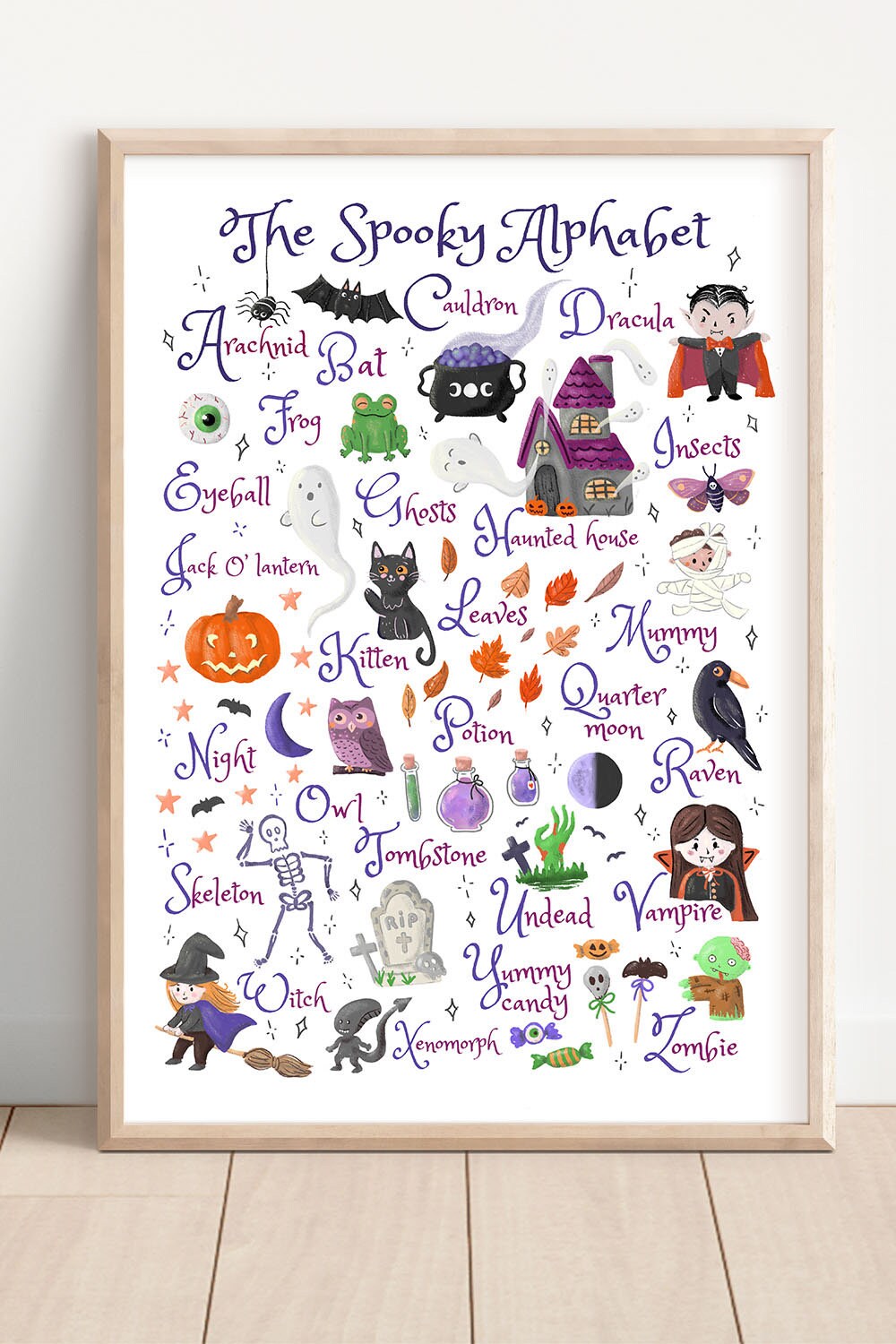 Spooky Alphabet Alphabet Poster Halloween Alphabet Magical - Etsy