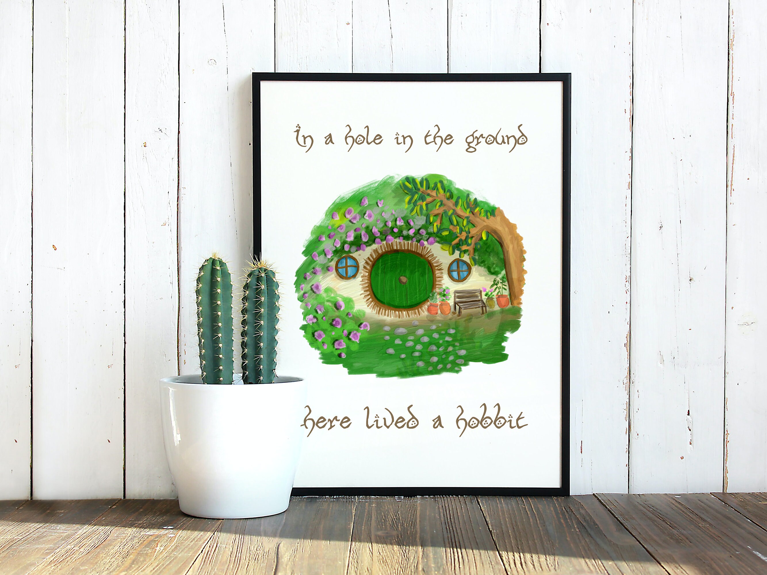 PRINTABLE the Shire Art, Hobbitcore, Custom Shire Painting, Hobbitcore ...