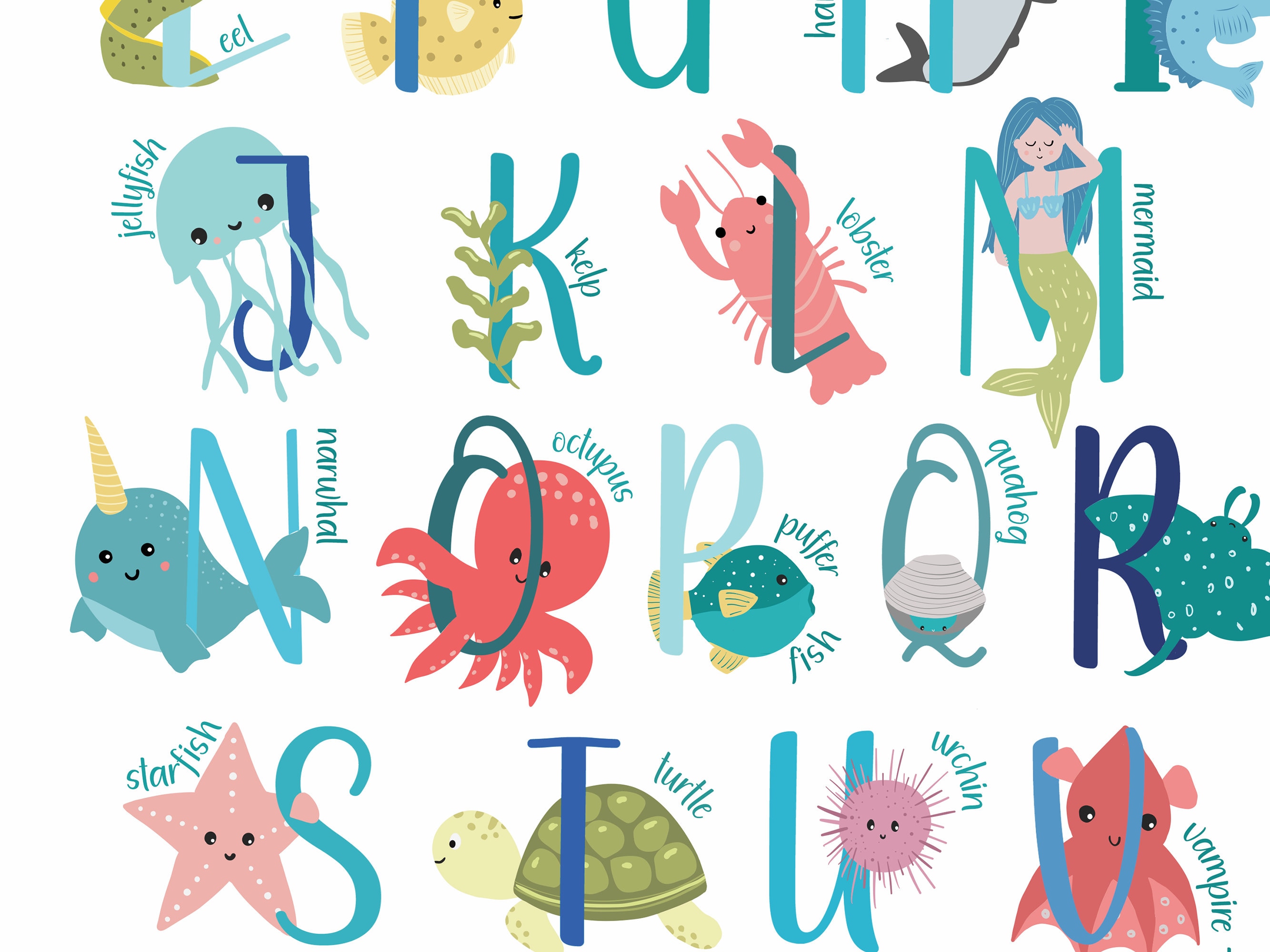 PRINTABLE My Ocean Alphabet Under the Sea Alphabet - Etsy