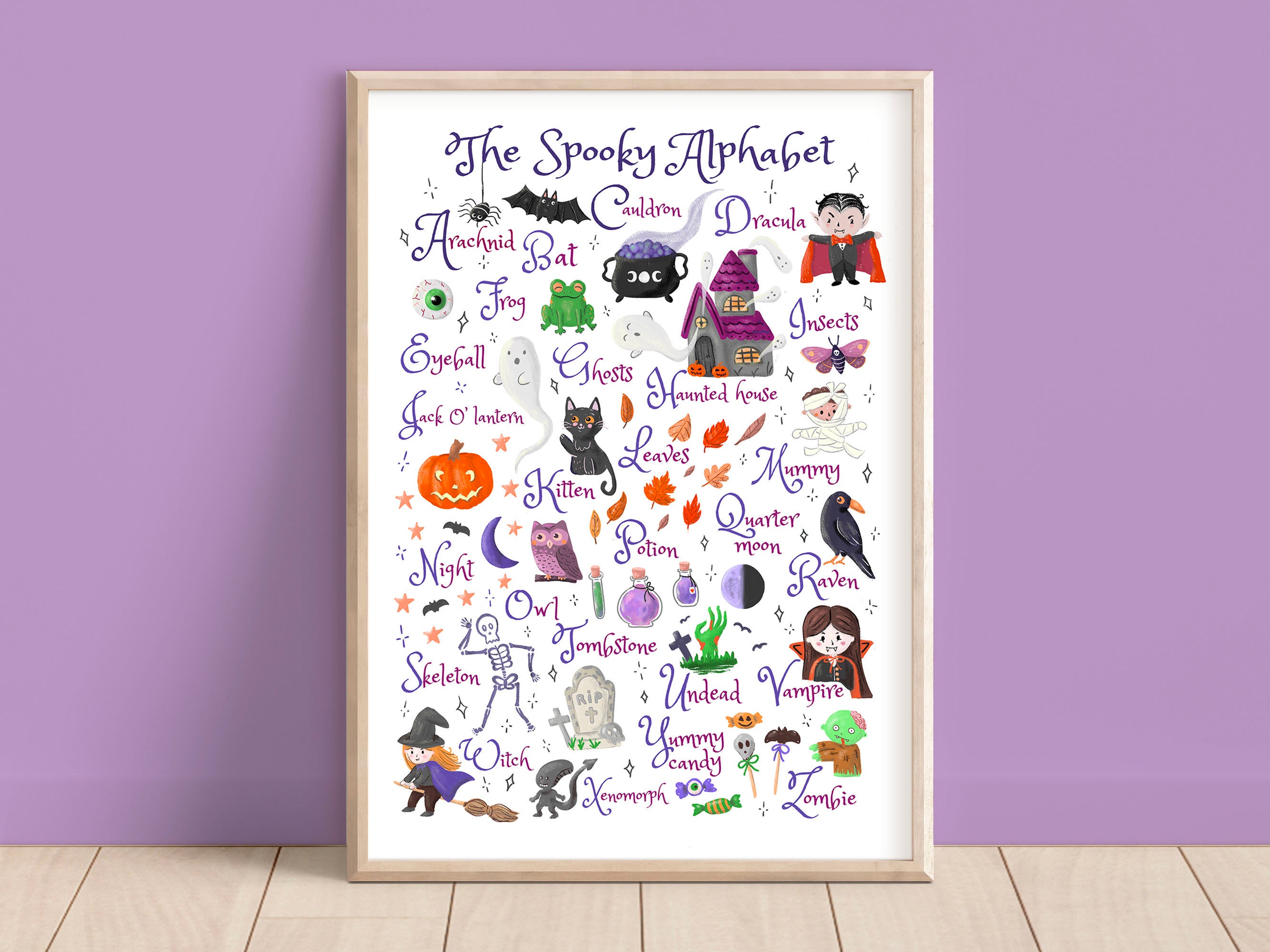 Spooky Alphabet Alphabet Poster Halloween Alphabet Magical - Etsy