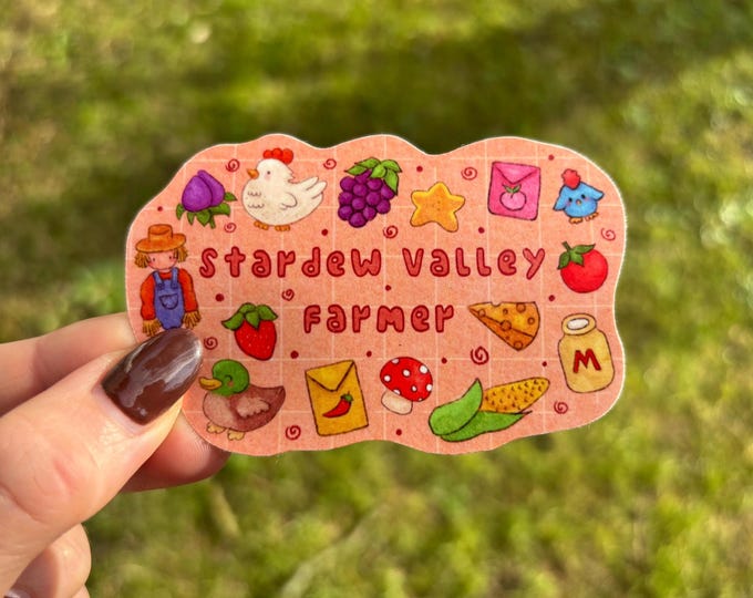 Stardew Valley Farmer Sticker, Stardew Stickers, Cozy Game Stickers ...