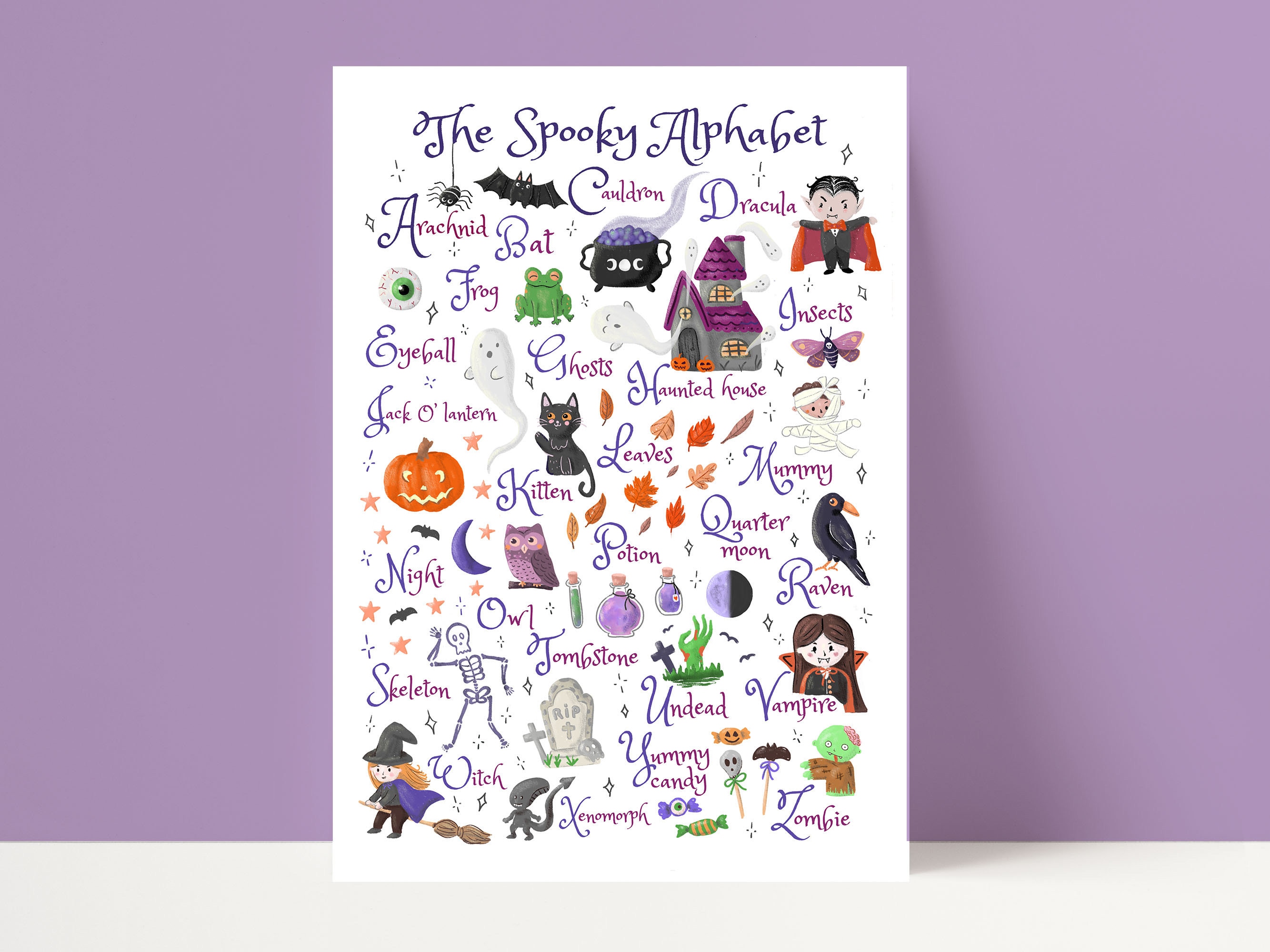Spooky Alphabet Alphabet Poster Halloween Alphabet Magical - Etsy