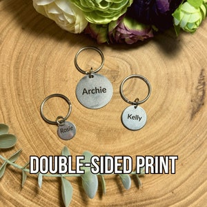 Personalised Pet ID Tag, Engraved Dog Silver Stainless Steel Bone, Paw ...