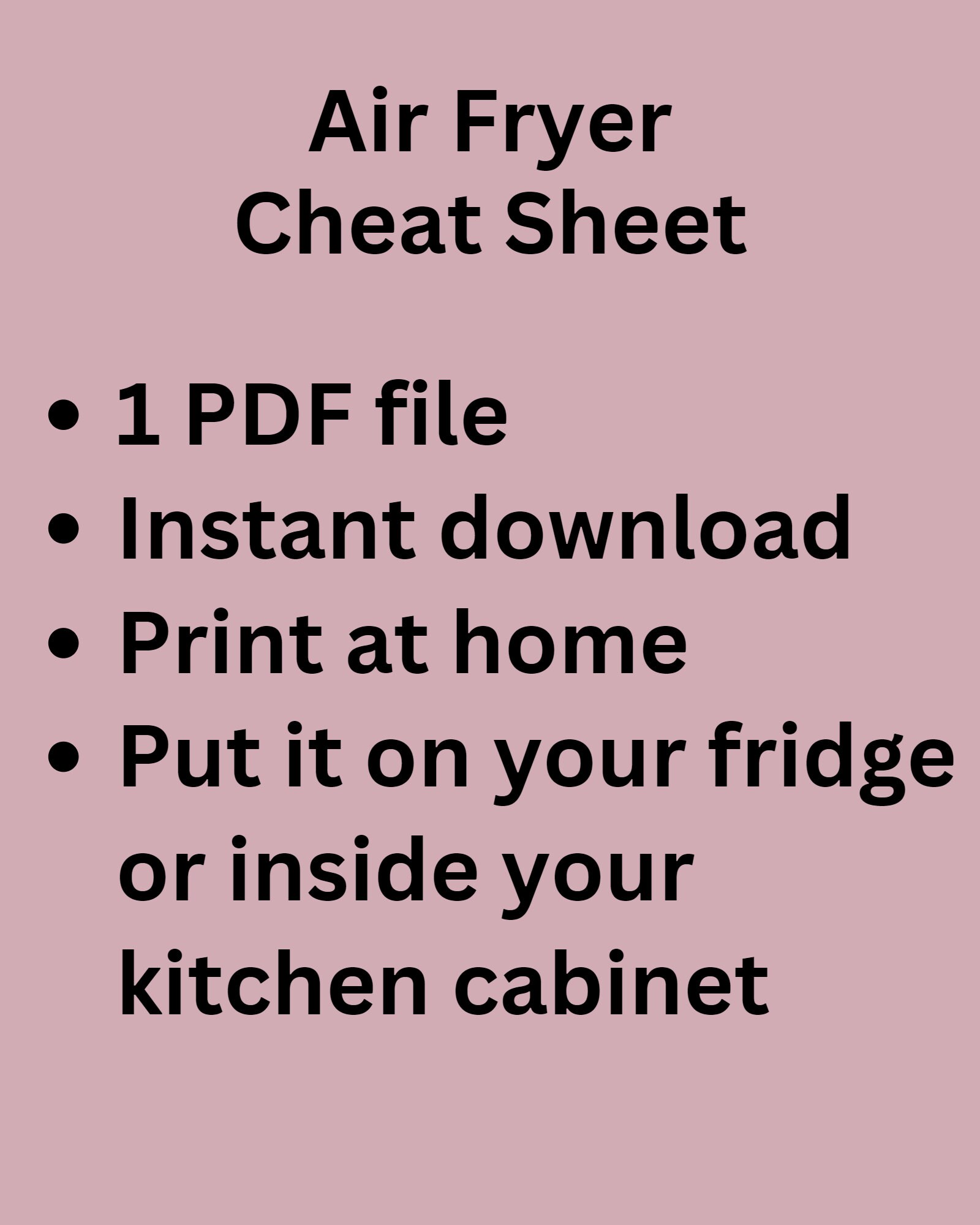Printable Air Fryer Cheat Sheet, Printable Kitchen Cheat Sheet ...