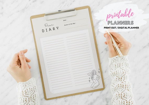 Dear Diary Printable/ Digital Planner Affirmation - Etsy