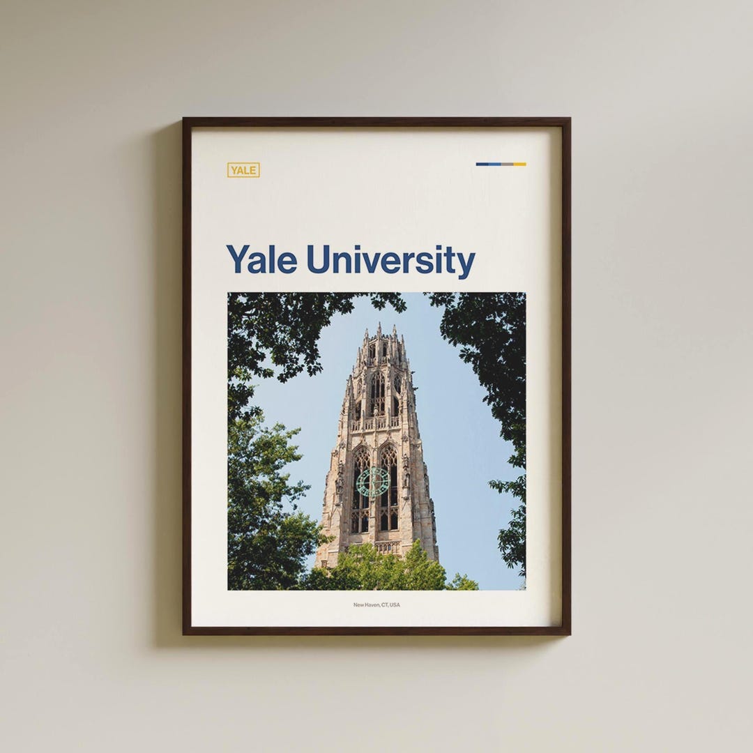 Yale University Poster – Graduation Gift, College Wall Art, Ivy League ...