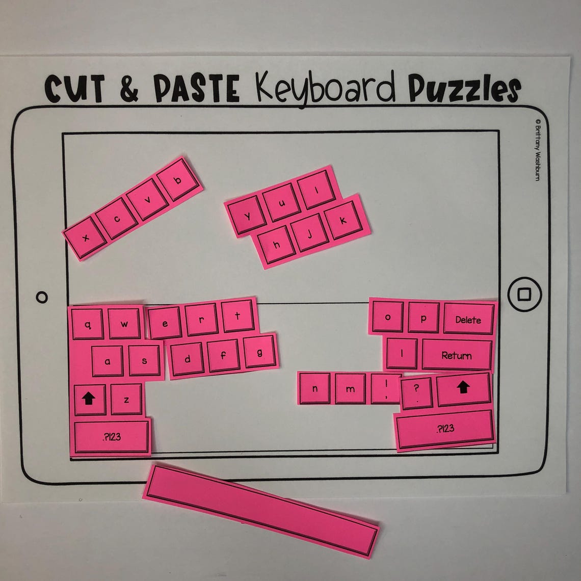 Keyboard Cut and Paste Puzzles: Unplugged Tech Activity (PDF Download ...
