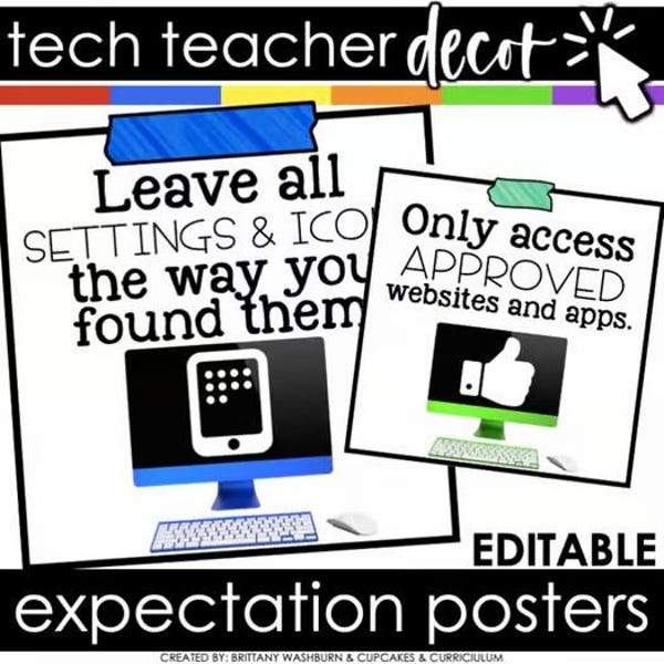Computer Lab Rules Poster - Etsy