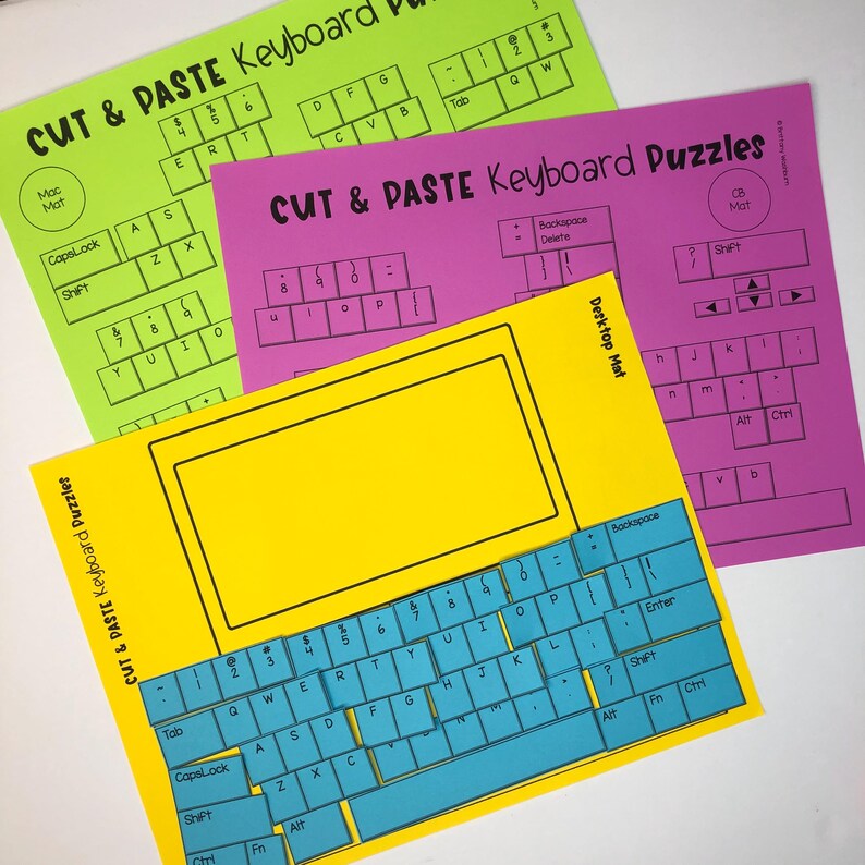 Keyboard Cut and Paste Puzzles: Unplugged Tech Activity (PDF Download ...