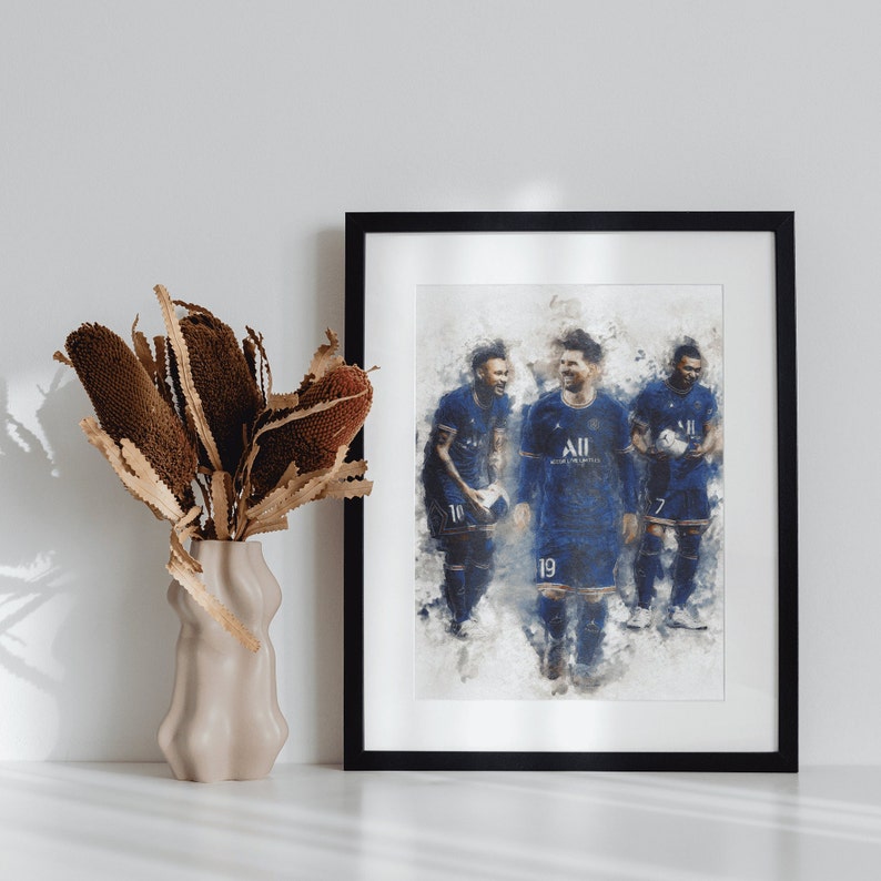 Messi Neymar Mbappe Poster PSG Football Goats - Etsy