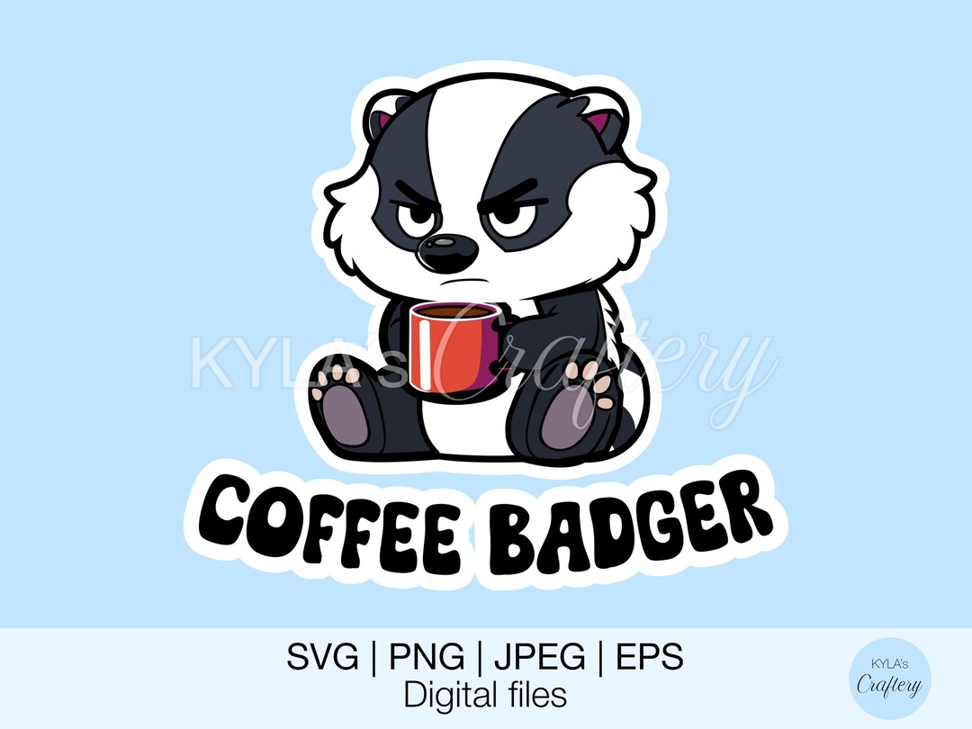 Coffee Badger SVG PNG Clipart | Digital Files | Transparent PNG ...