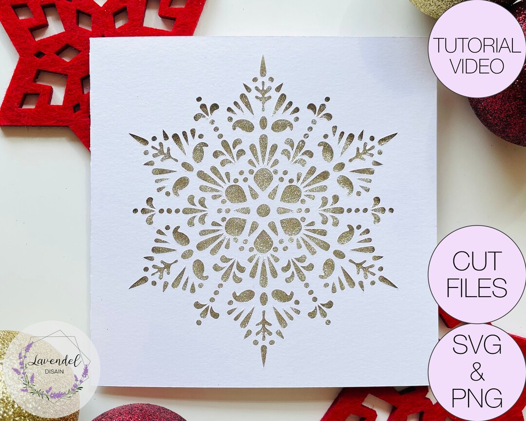 SVG. Christmas Card Svg. Snowflake Card Svg. Cricut Template Svg ...