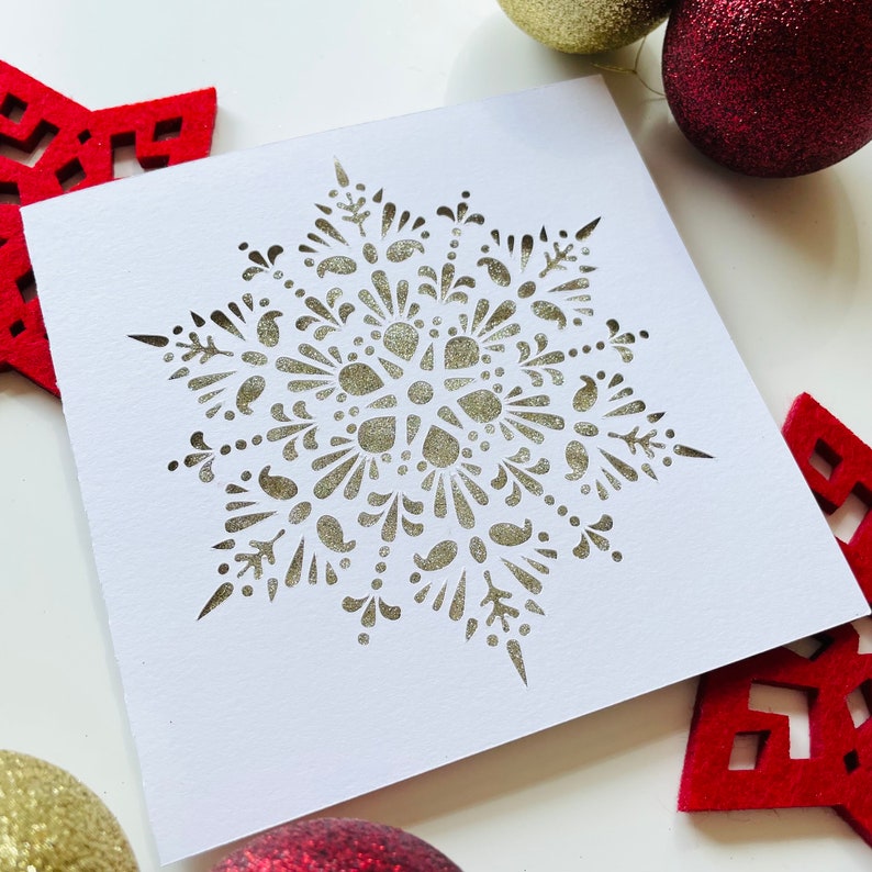 SVG. Christmas Card Svg. Snowflake Card Svg. Cricut Template - Etsy UK