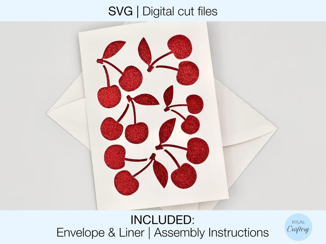 Cherry Card Design Digital SVG Cut Files DIY | Cricut Silhouette ...