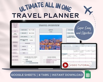 Digital Travel Planner Google Sheets Trip Itinerary Packing List Excel ...