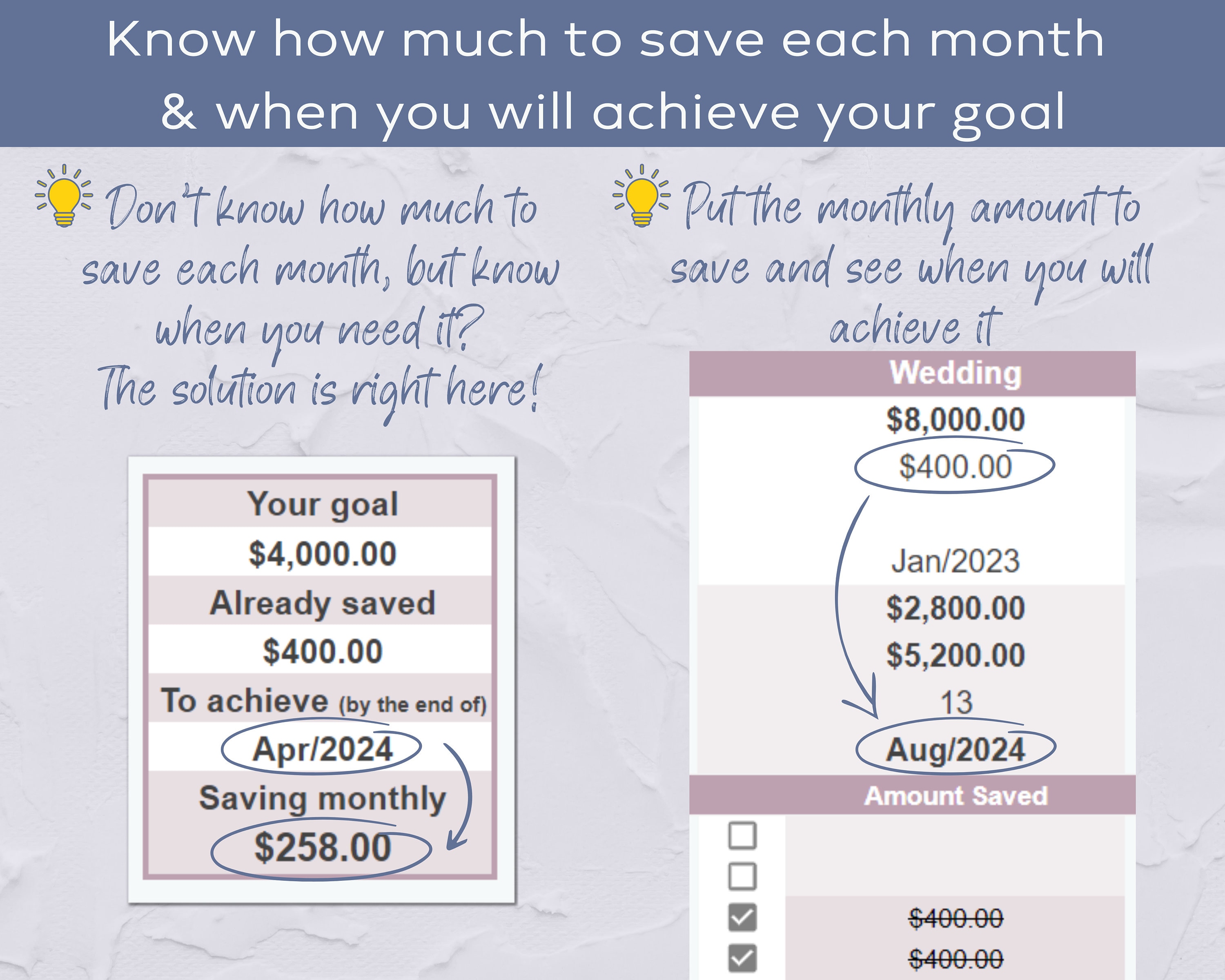 Savings Tracker Google Sheets Template: Monthly Cash Savings Dashboard ...