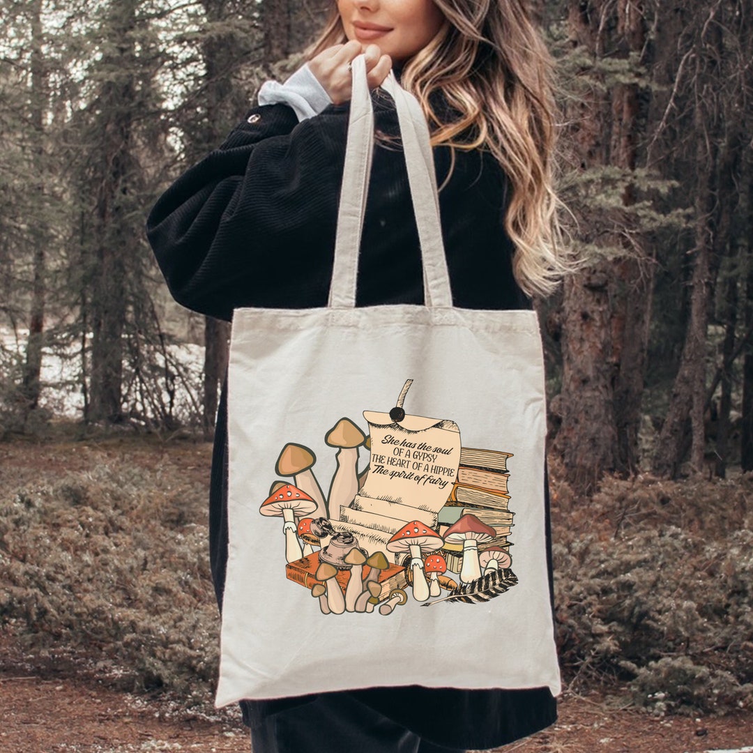 Cottagecore Mushroom Tote Bag. Aesthetic Tote Bag. Cottagecore - Etsy UK