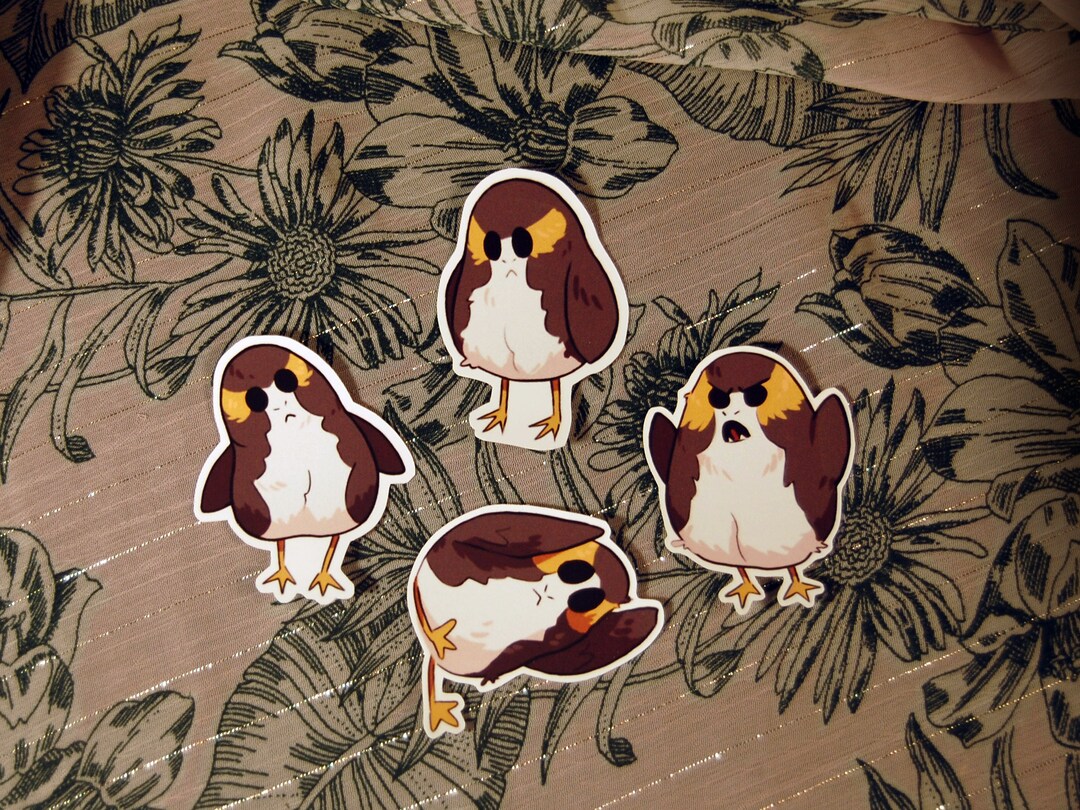 Star Wars Porg Weatherproof Matte Sticker Set - Etsy