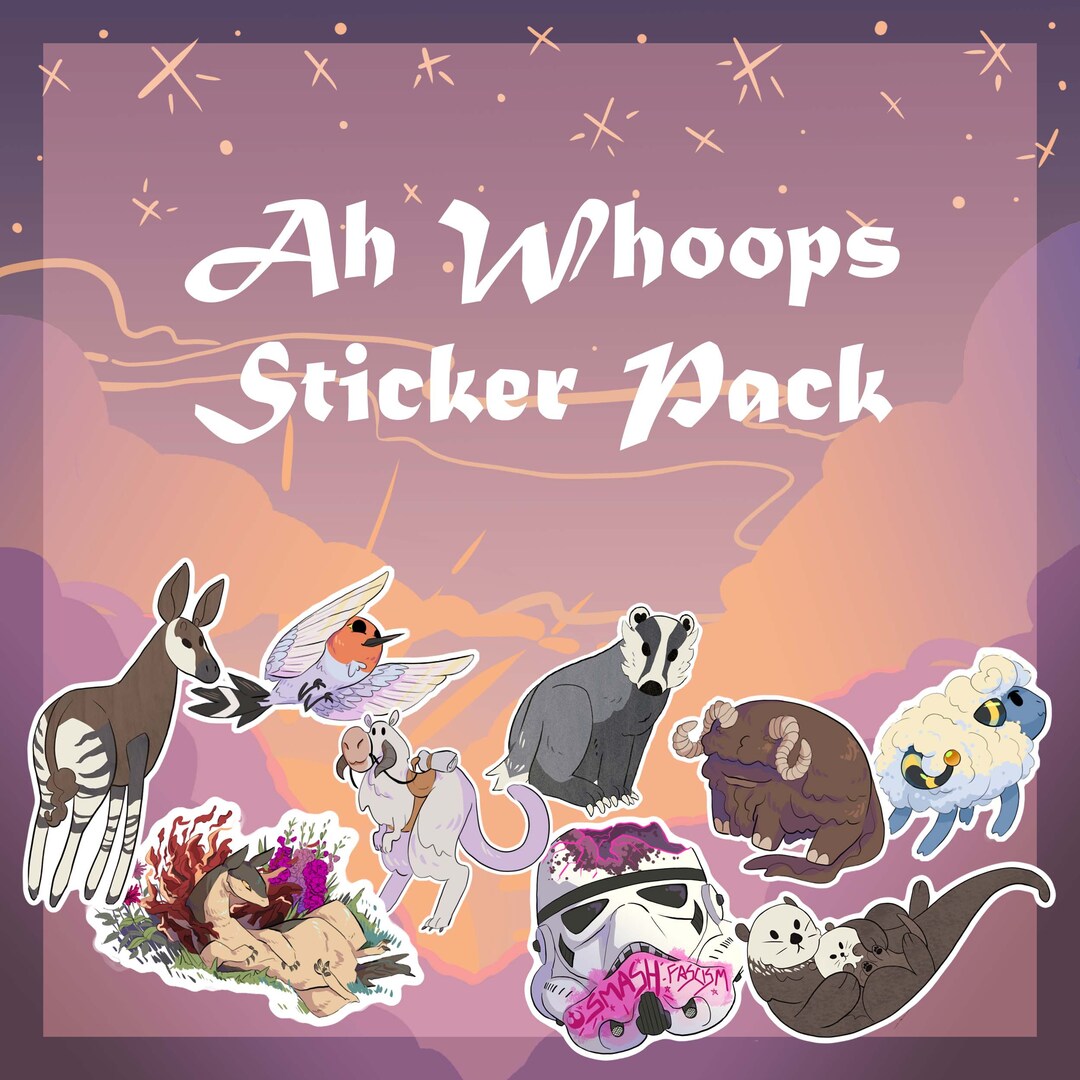 Ah Whoops Sticker Pack - Etsy