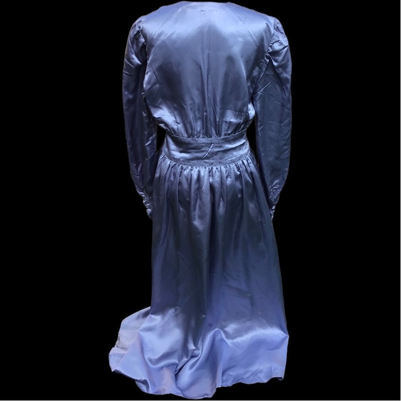 Vintage Periwinkle Blue Satin Dress Coat - Etsy