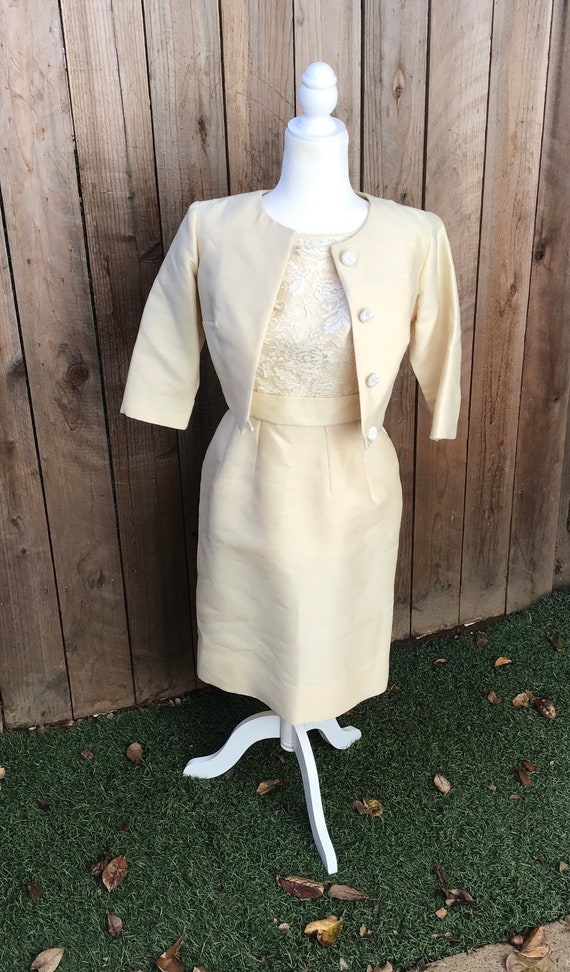 vintage 1960s dress ivory - Gem
