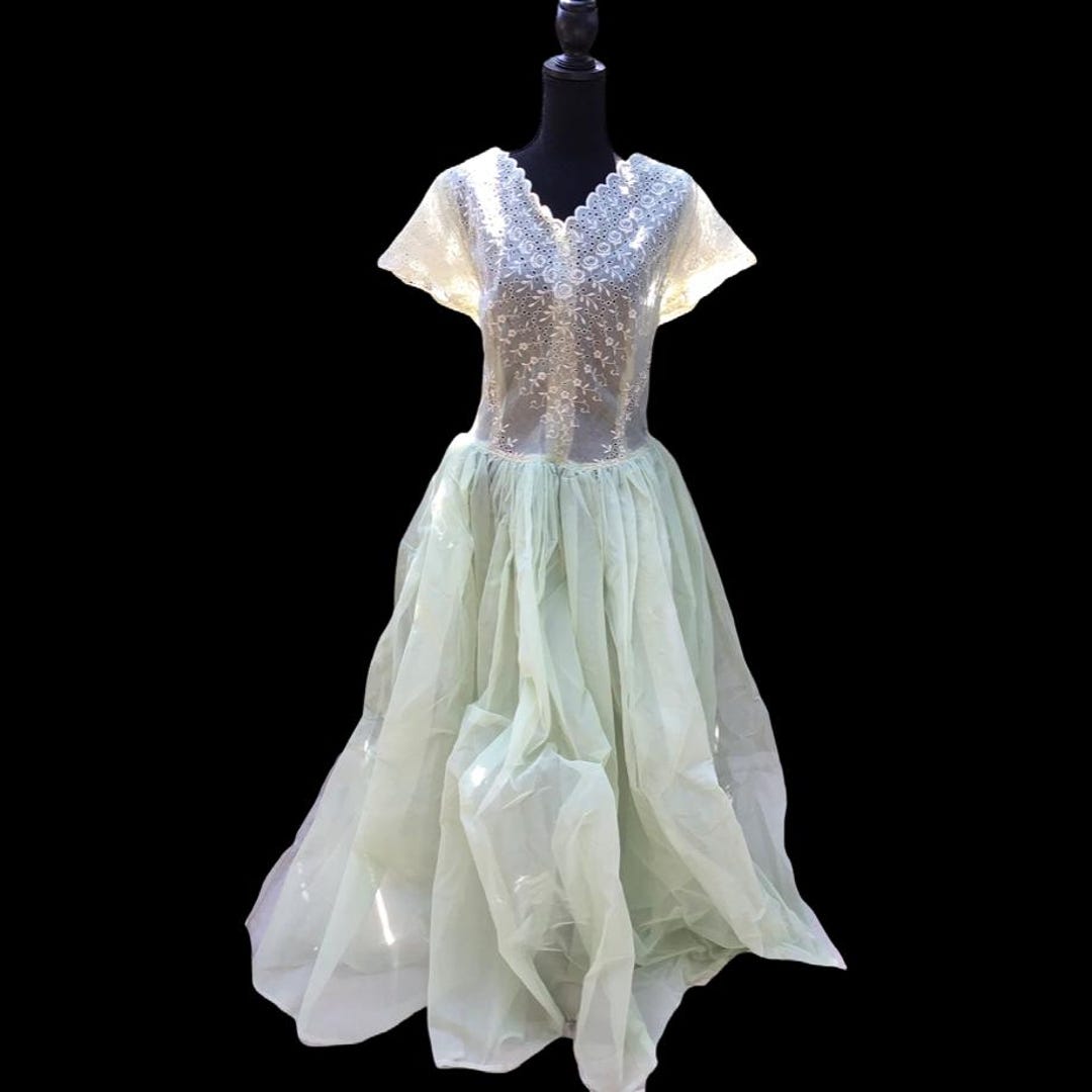 1950s Sheer Full Skirted Gown - Etsy
