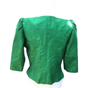 Vintage 1950s Cropped Metallic Green Jacket - Etsy