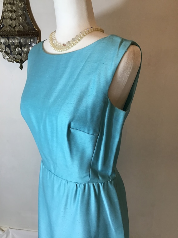 1960s Vintage Icy Blue Sheath Dress and Lace Jacket - Gem