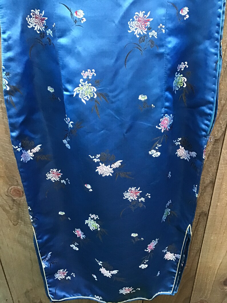 Vintage Blue Cheongsam Dress - Etsy