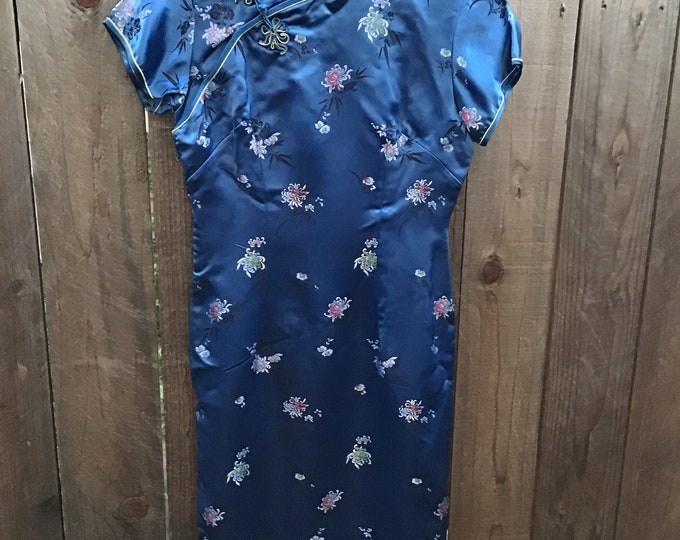Vintage Blue Cheongsam Dress - Etsy
