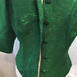 Vintage 1950s Cropped Metallic Green Jacket - Etsy
