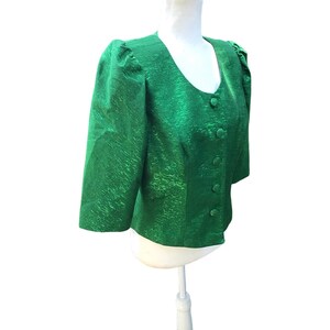 Vintage 1950s Cropped Metallic Green Jacket - Etsy