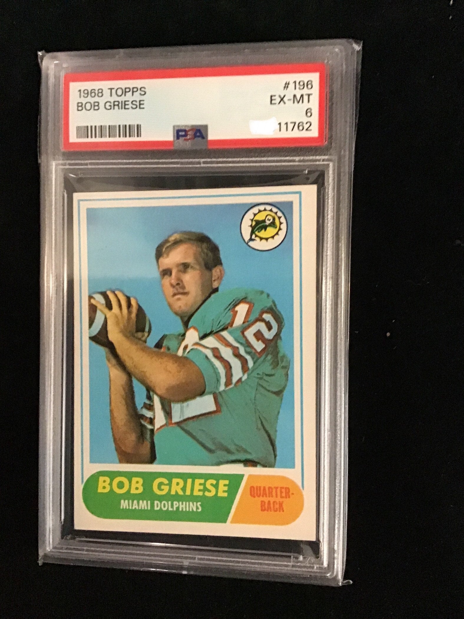 PSA Graded 1968 Topps Bob Griese Rookie Card - Etsy