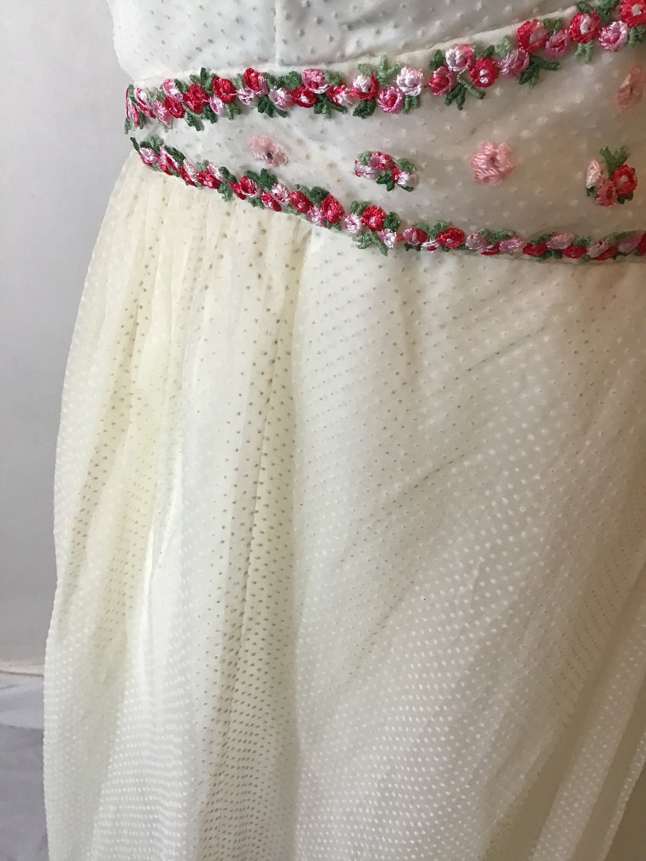 Vintage 1960s Full Length Swiss Dot Dress - Etsy