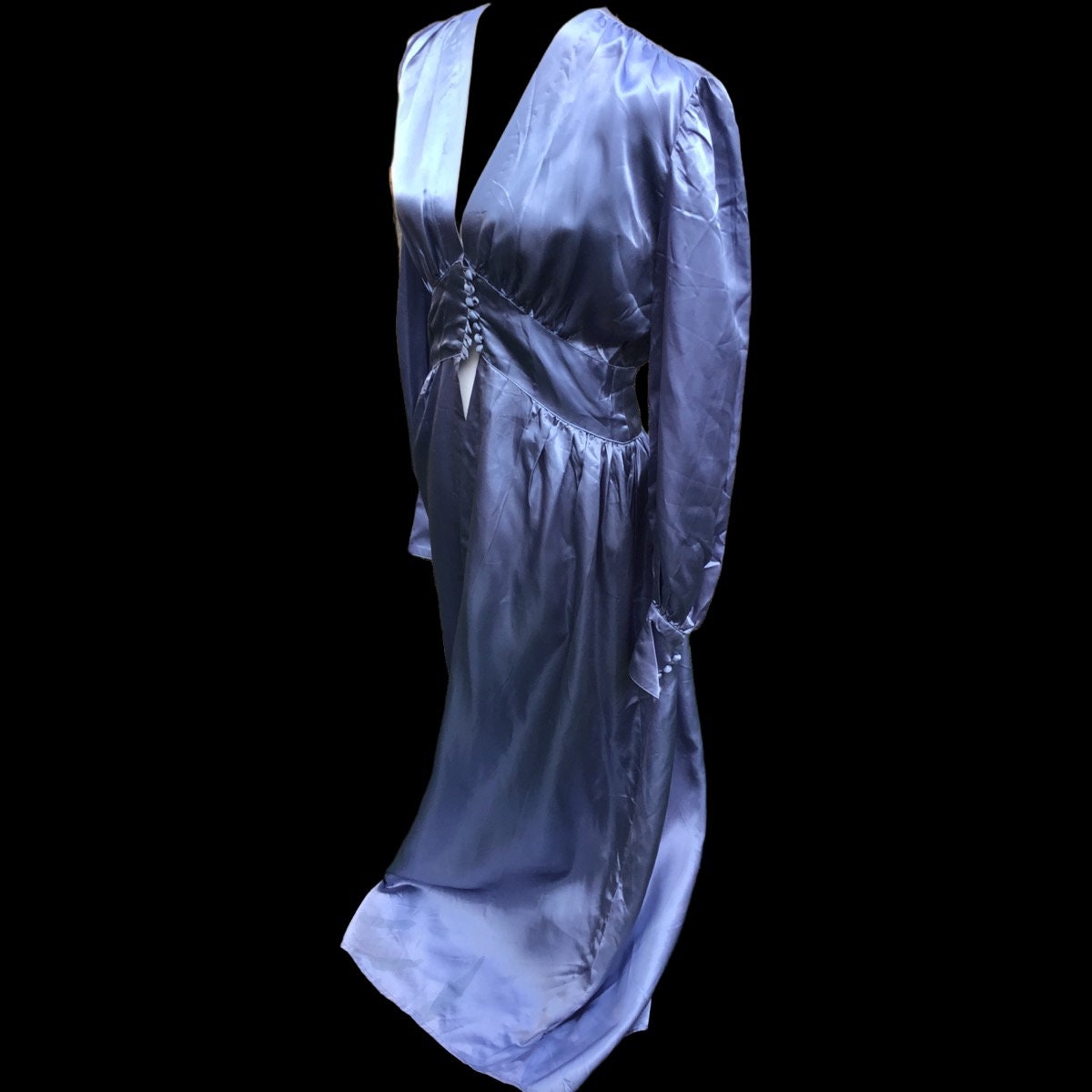 Vintage Periwinkle Blue Satin Dress Coat - Etsy