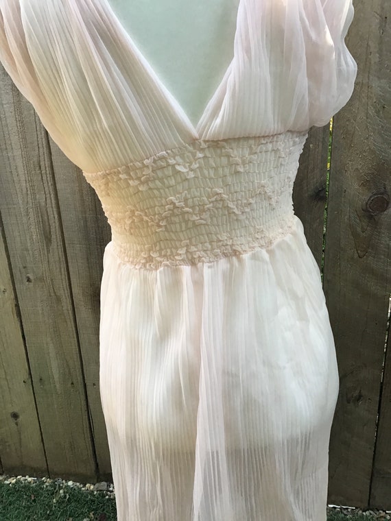 Vintage Pleated Nylon Tricot Nightgown Gem