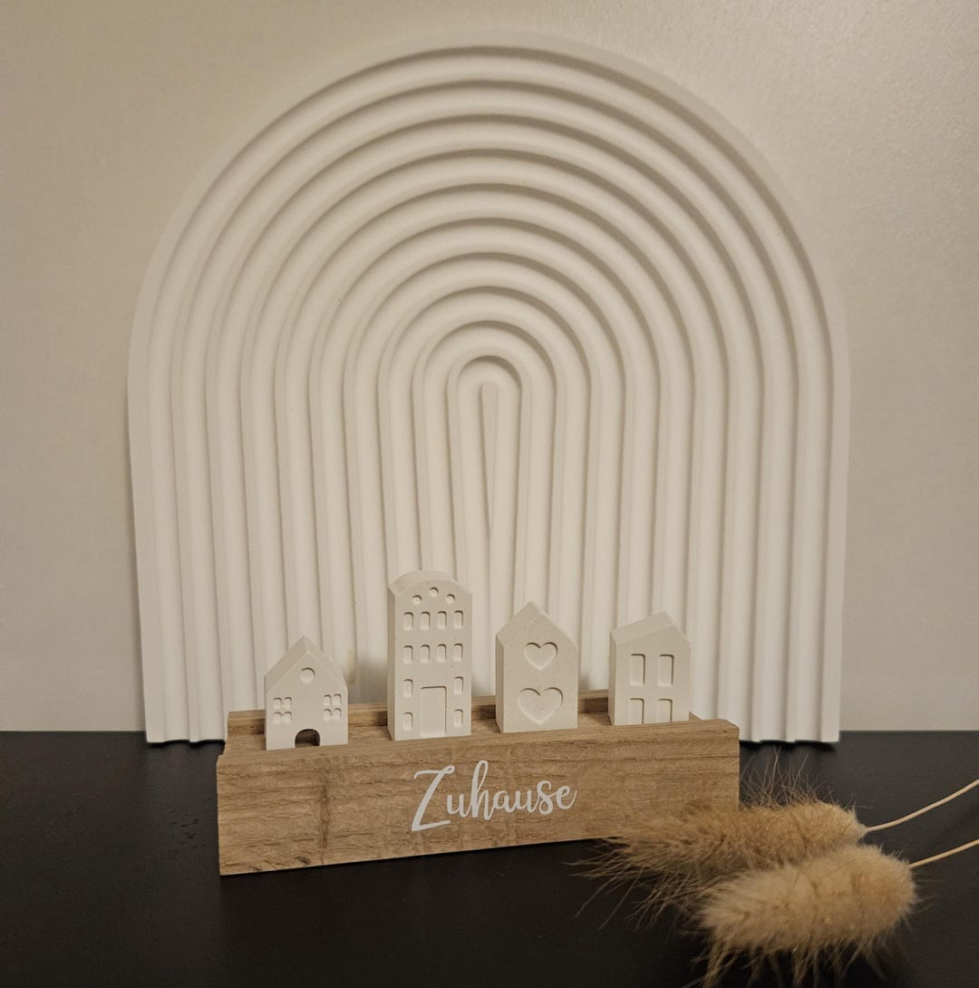 Mini Houses on Wooden Strip / Home / Advent Village / House Set / Small ...