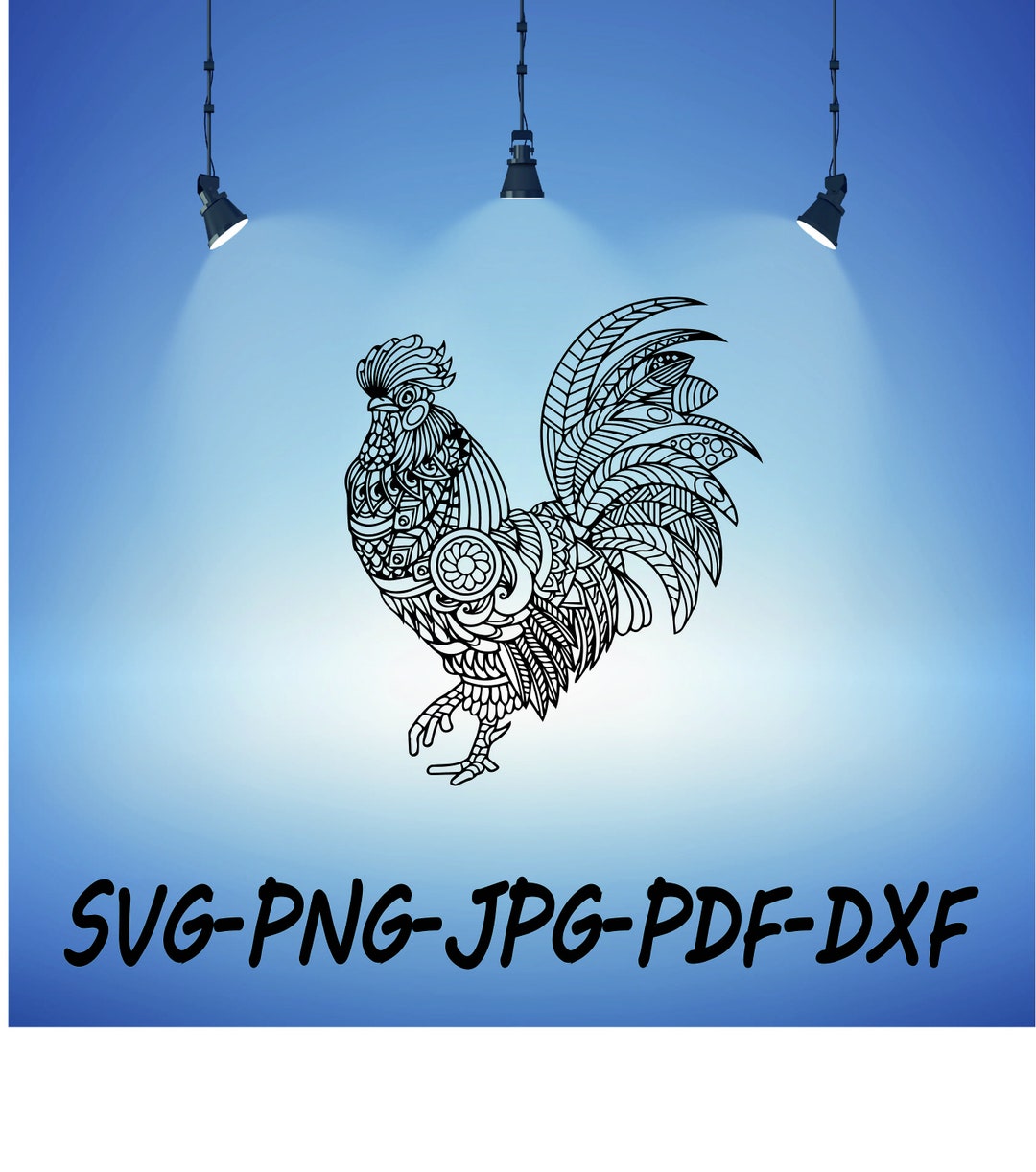 Cockerel Svg Png Dxf Digital Download Clipart - Etsy