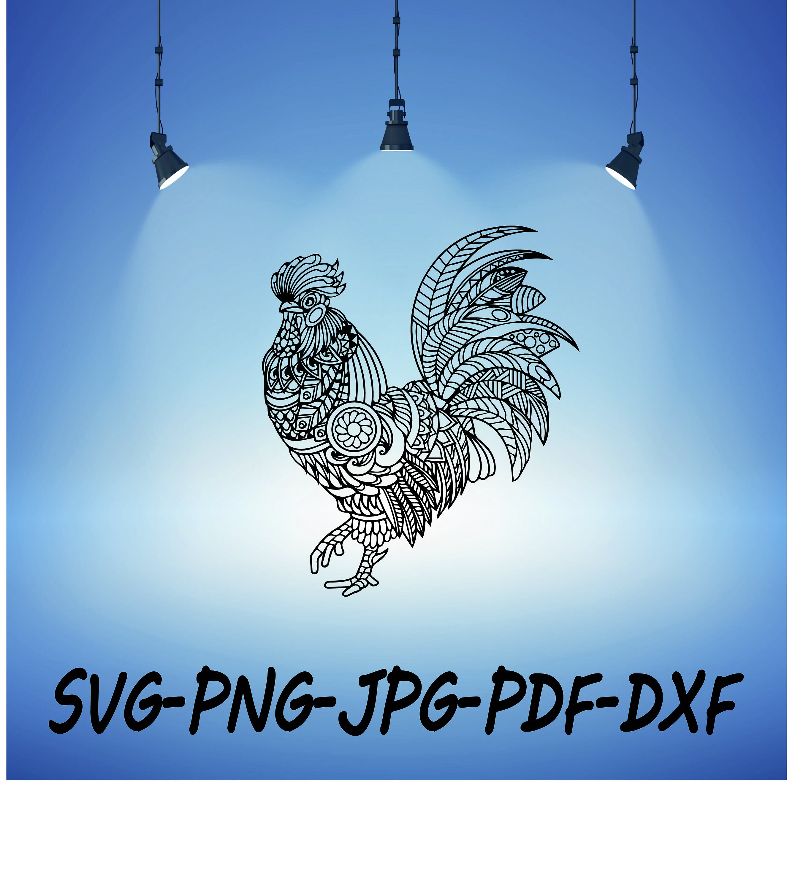 Cockerel Svg Png Dxf Digital Download Clipart - Etsy