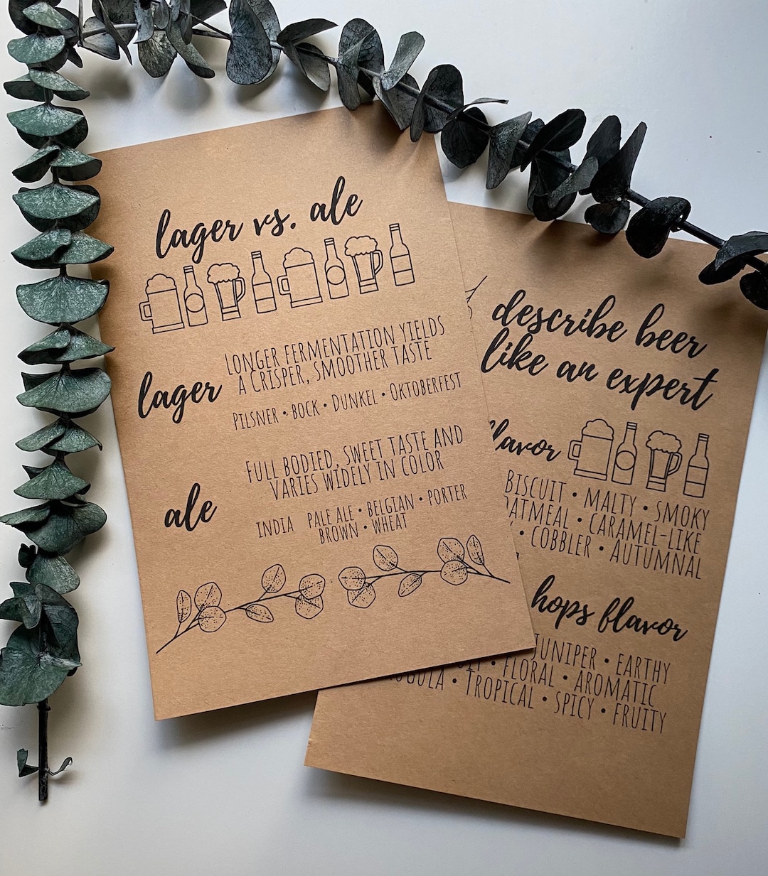 Beer Tasting Party Menu Cards - Printable Decor "**instant DOWNLOAD ...