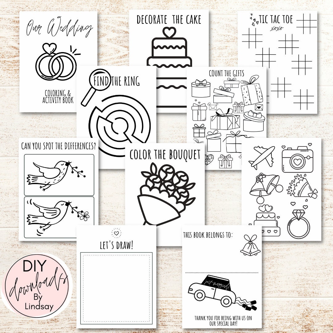 Kids Wedding Activity Book Wedding Coloring Book Printable - Etsy Australia