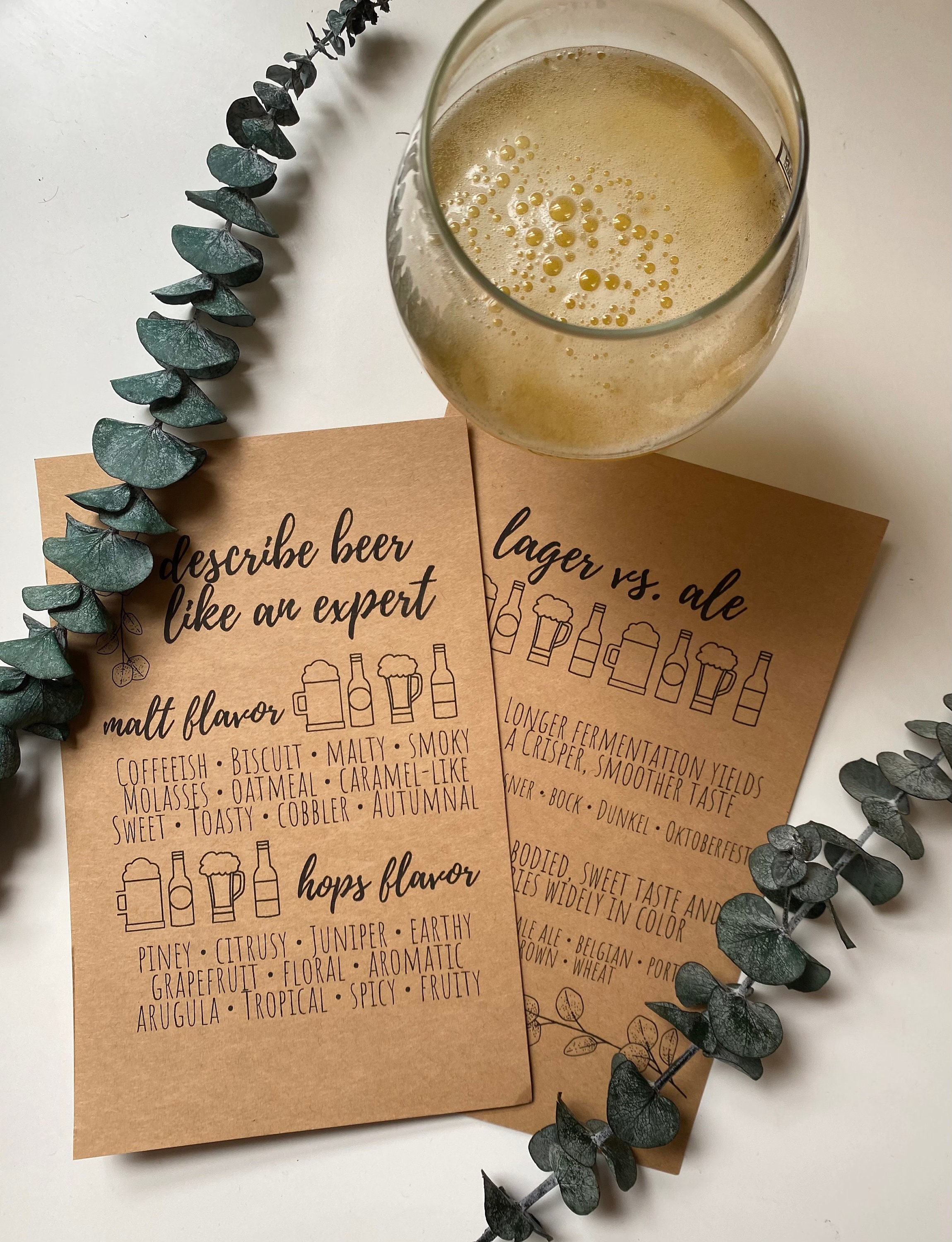 Beer Tasting Party Menu Cards - Printable Decor "**instant DOWNLOAD ...