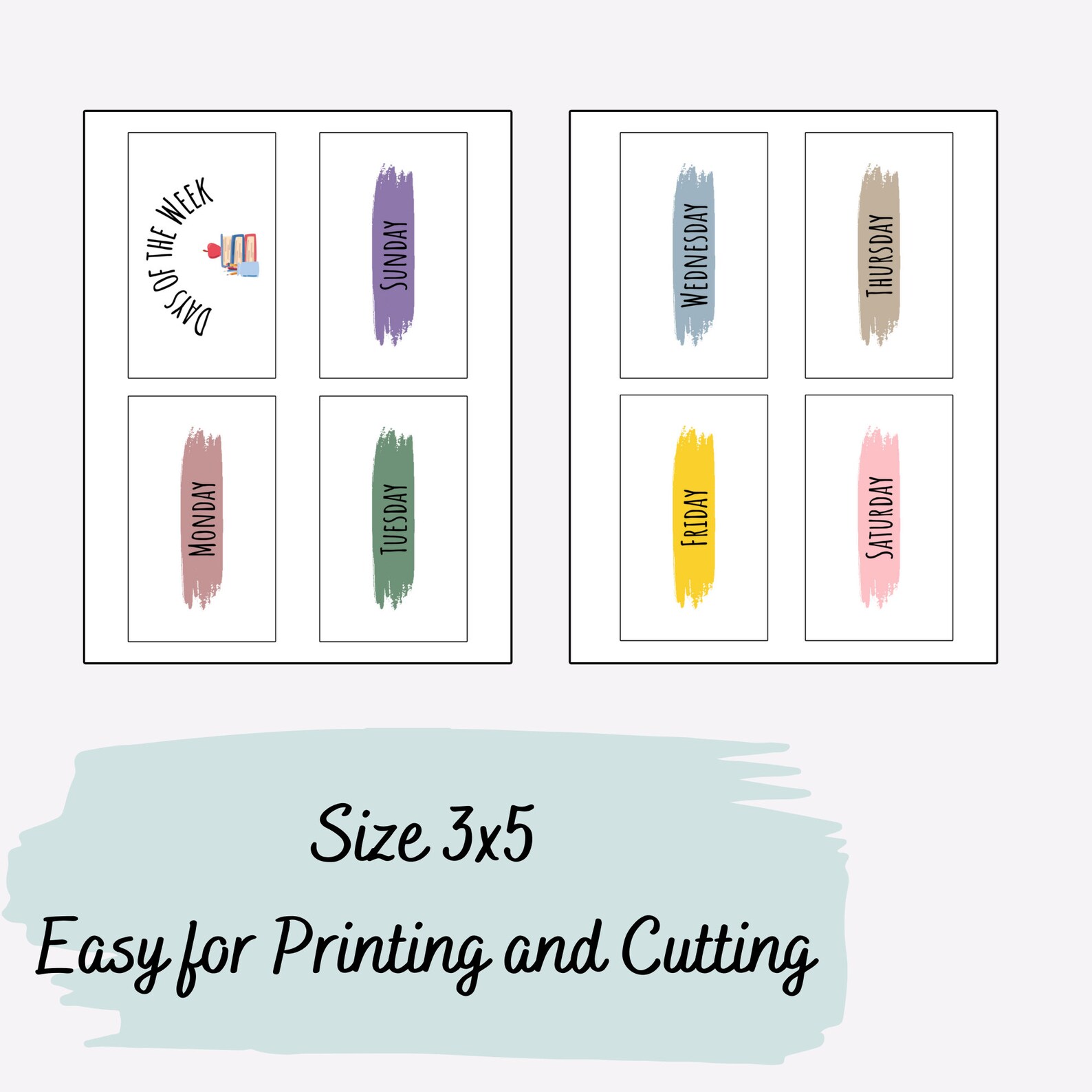 Days of the Week Flashcards | Preschool Flashcards | Toddler Flashcards ...