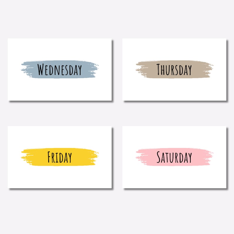 Days of the Week Flashcards | Preschool Flashcards | Toddler Flashcards ...