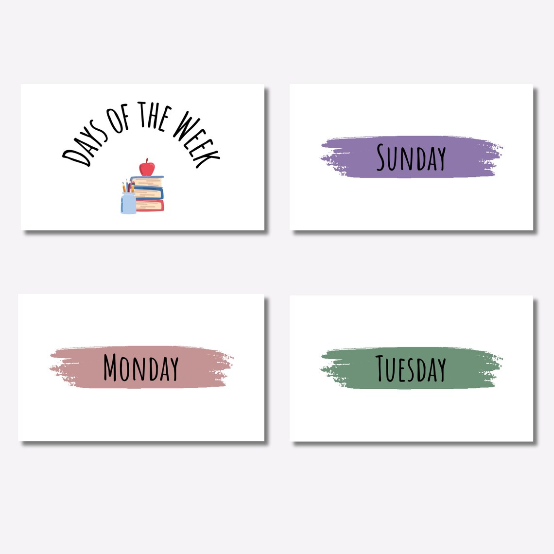 Days of the Week Flashcards | Preschool Flashcards | Toddler Flashcards ...