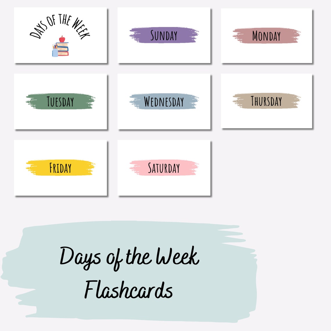 Days of the Week Flashcards | Preschool Flashcards | Toddler Flashcards ...