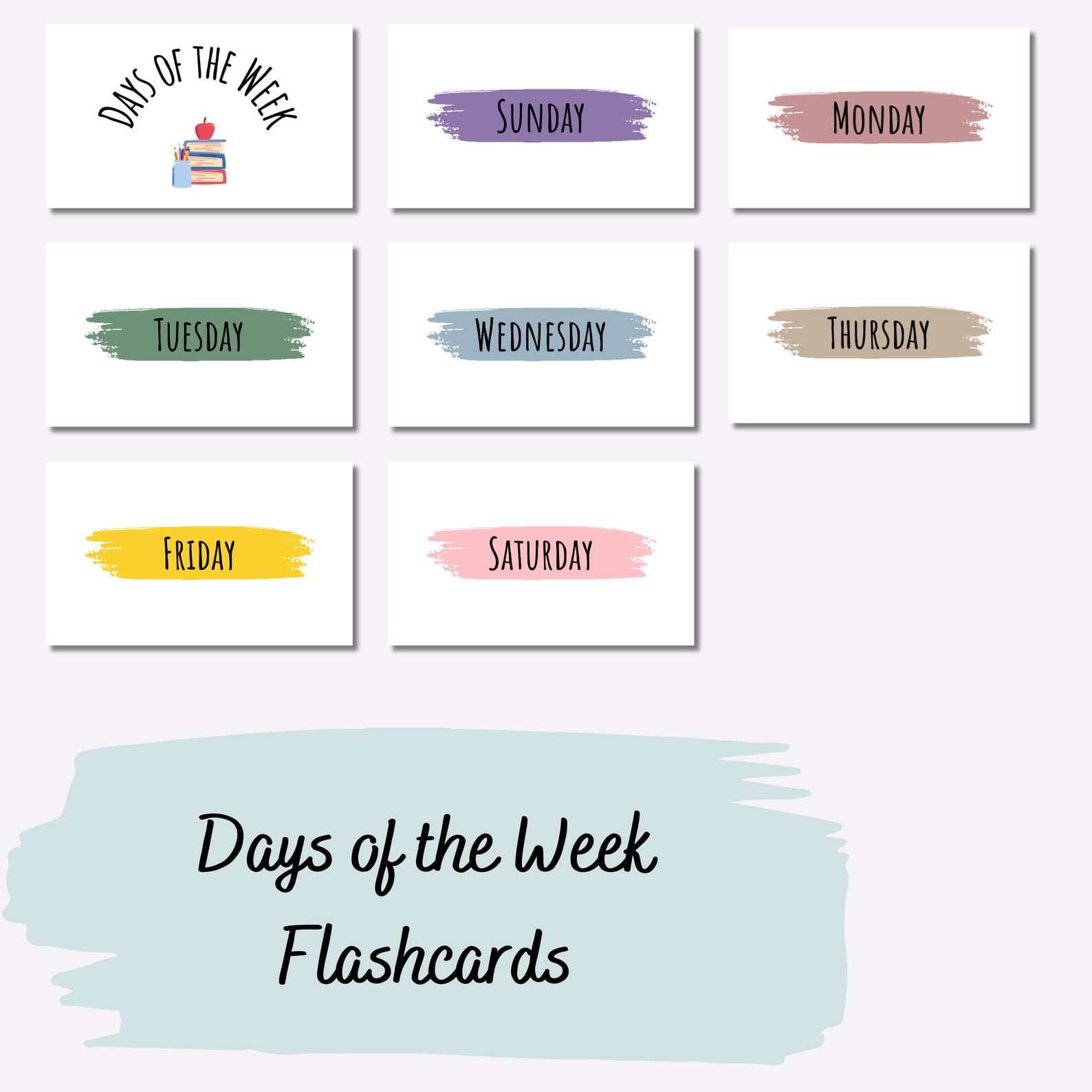 Days of the Week Flashcards | Preschool Flashcards | Toddler Flashcards ...