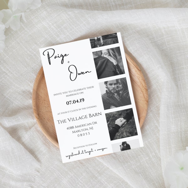 Wedding Strip Invite - Etsy